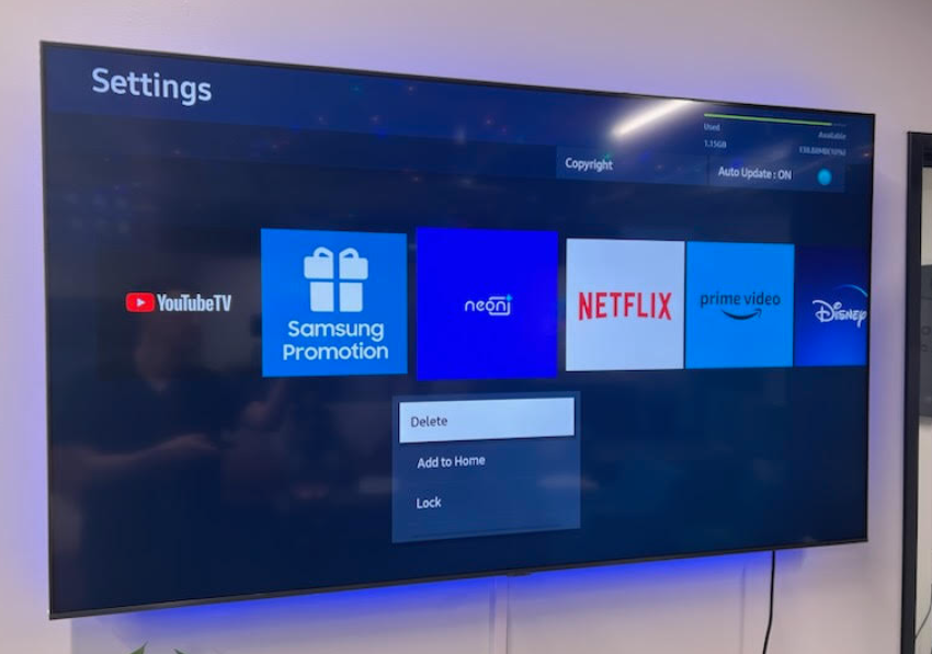 How to uninstall/reinstall the Neon App on Samsung Smart TV